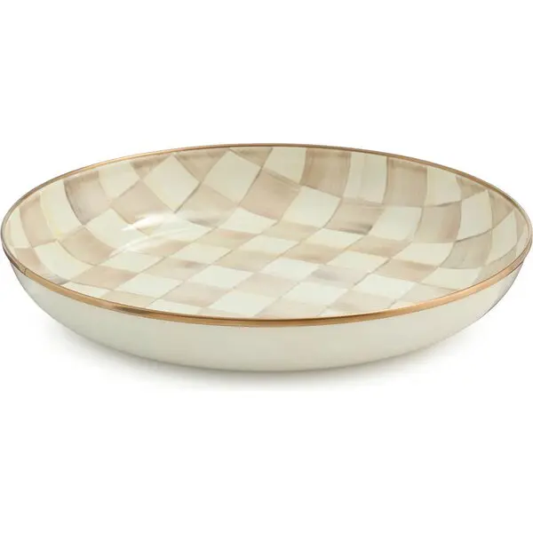 MACKENZIE-CHILDS Mocha Check Enameled Steel Abundant Bowl