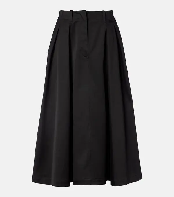 Moncler Cotton Midi Skirt - Black