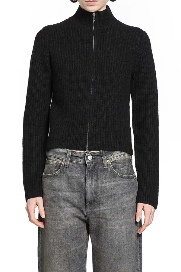 6397 High Neck Zip-up Merino Wool Sweatshirt