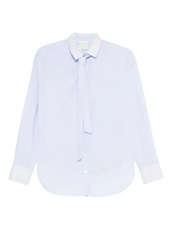 FORTE_FORTE Tie Neck Shirt - Clear Blue
