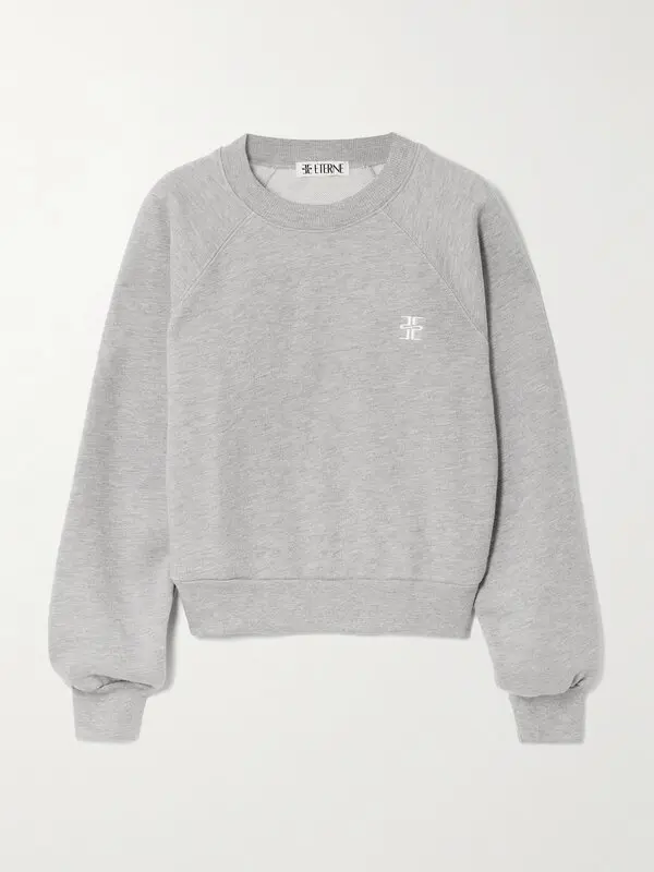 Eterne Embroidered Jersey Sweatshirt - Gray