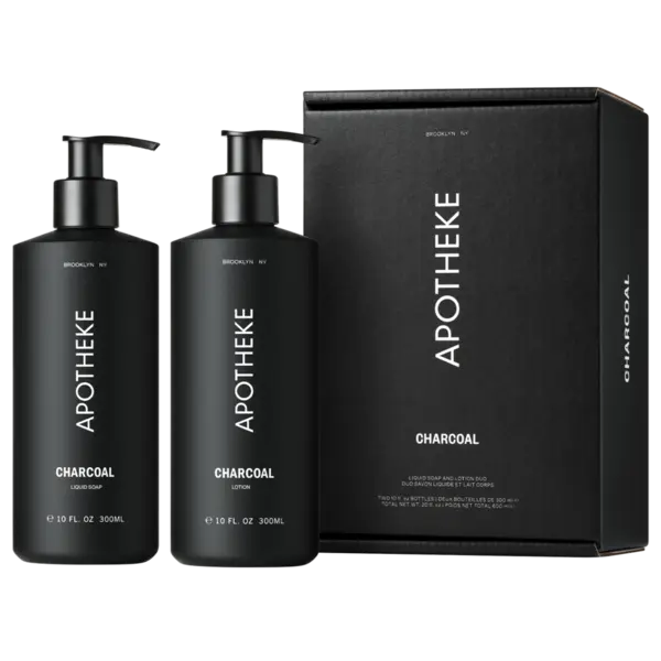 APOTHEKE Charcoal Liquid Soap And Lotion Duo