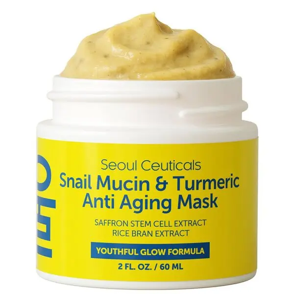 SEOUL CEUTICALS Korean Skin Care Snail Mucin & Turmeric Anti Aging Mask