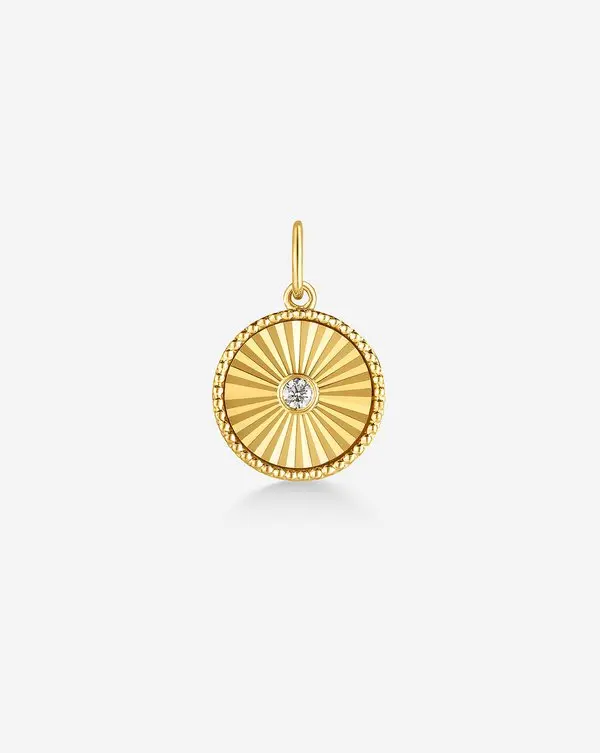 Ring Concierge Fluted Round Diamond Pendant