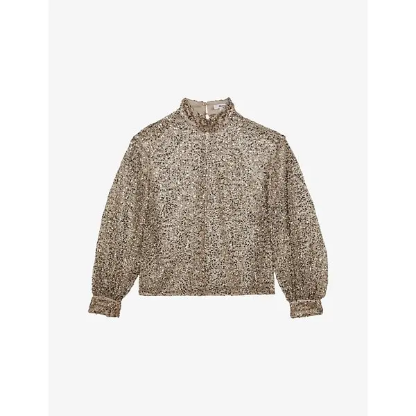 REISS Sienna Sequin-embellished Top