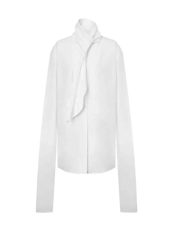 Alberta Ferretti Lavaliere Collar Cotton Shirt