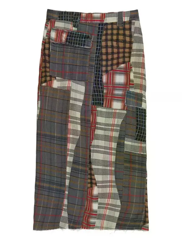 Bimba Y Lola Patchwork Midi Skirt With Flap-pocket