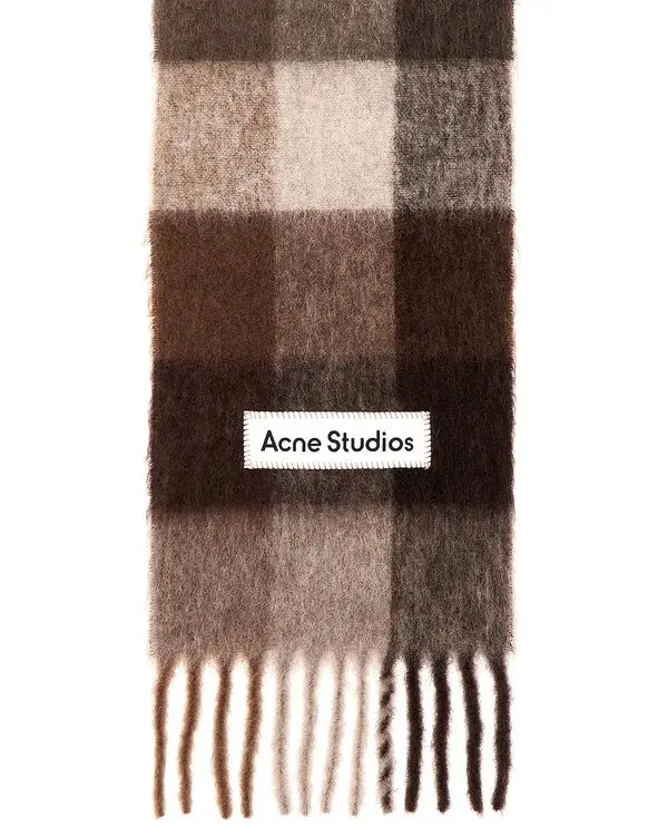 Acne Studios Vally Scarf - Dark Brown, White, & Brown