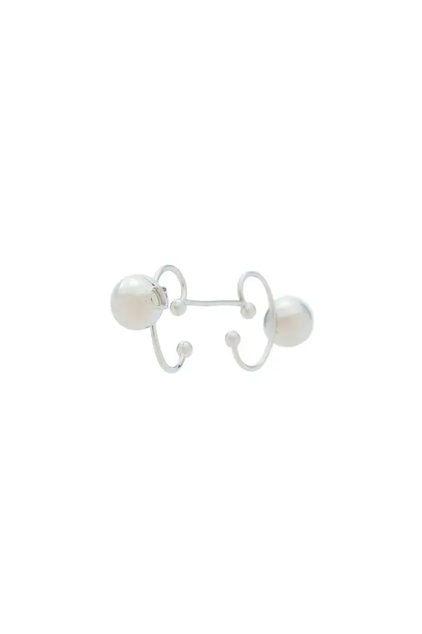 Valentino Garavani Mono Earring In Metallic Silver
