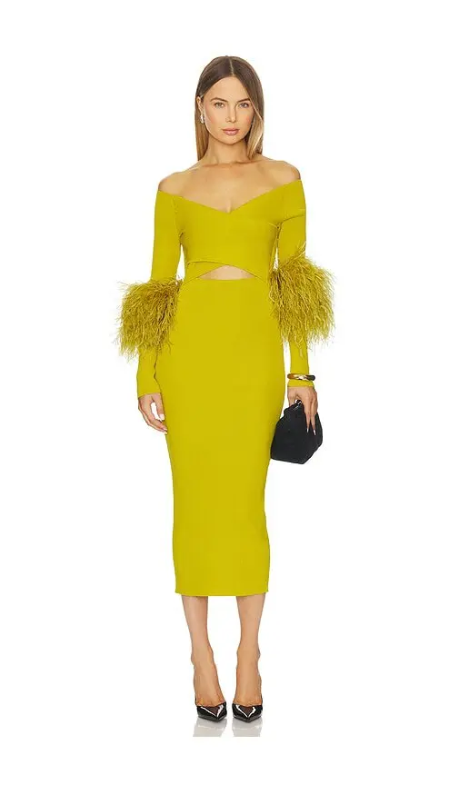 Lapointe Matte Viscose Cross Front Dress In Green