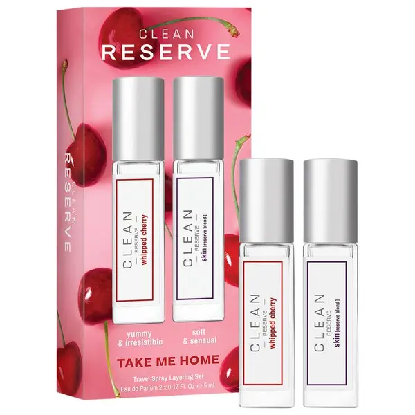 CLEAN FRAGRANCE Take Me Home Whipped Cherry And Skin Travel Spray Perfume Layering Duo