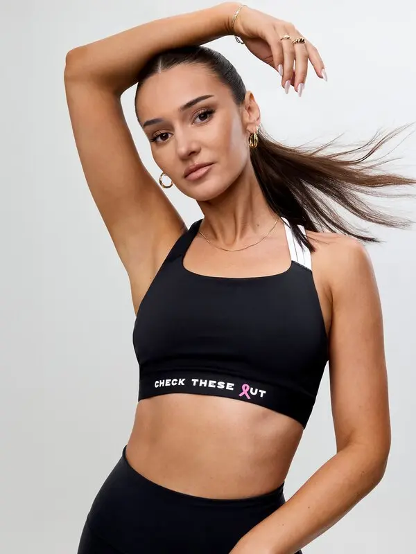 Athleta X Kristin Juszczyk Train Free Sports Bra A-c - Black A-c