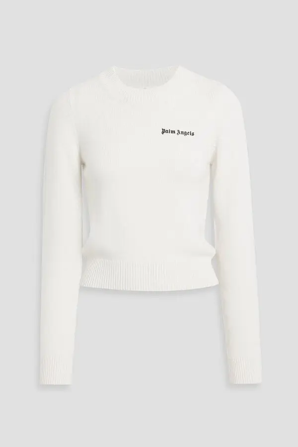 Palm Angels Embroidered Knitted Sweater