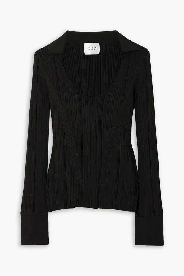 Galvan Dawn Ribbed-knit Top