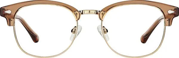 Zenni Browline Full Rim Frame Glasses - Brown
