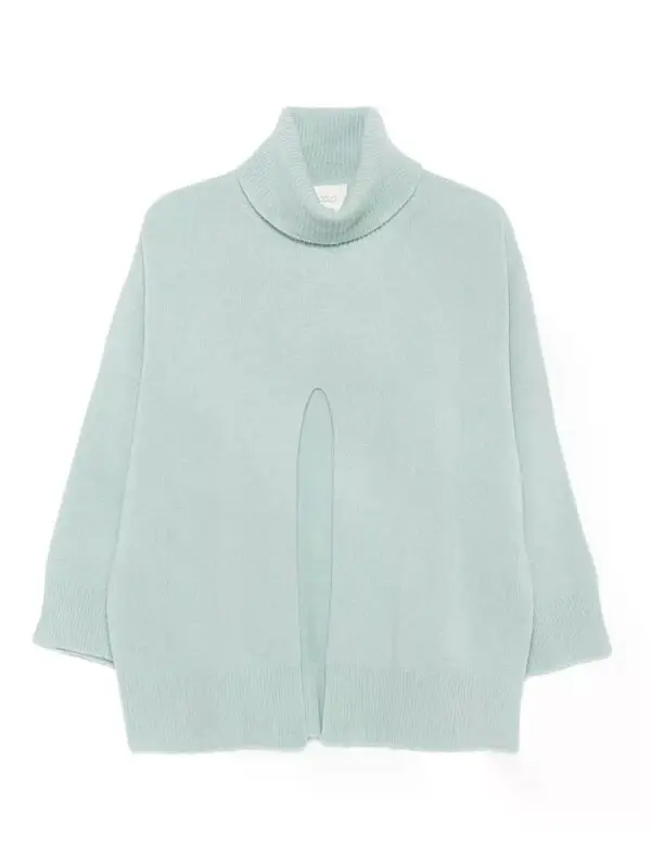 VICOLO Front-slit Roll-neck Sweater