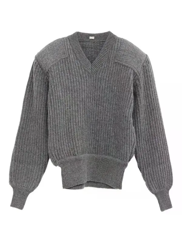 AUGUST BARRON Ribbed V-neck Sweater