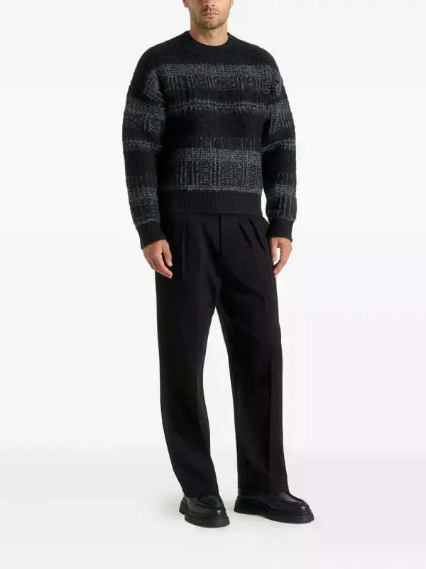 Manière De Voir Ayden Checked Knitted Sweater - Black