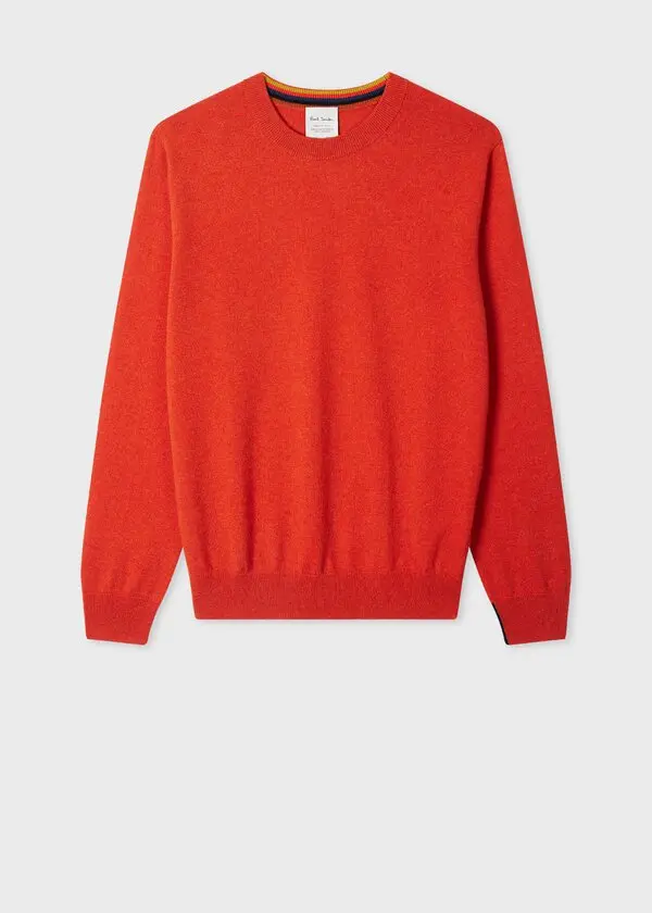 Paul Smith Crew Neck Cashmere Sweater - Orange