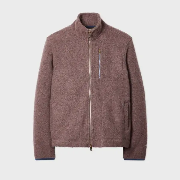 Paul Smith Lilac Wool-blend Zip Fleece Jacket