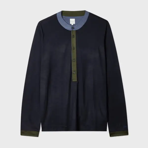 Paul Smith Contrast-collar Henley Top