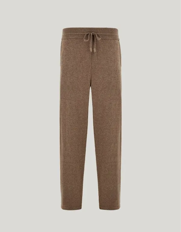 Canali Hazelnut Straight-bottom Pants In Wool-cashmere