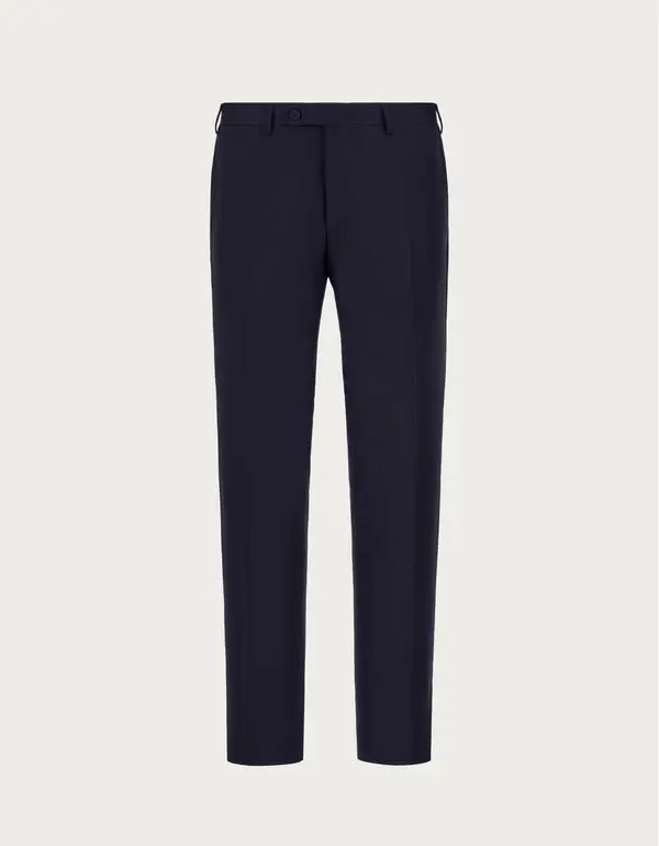 Canali Wool Flannel Trousers - Blue