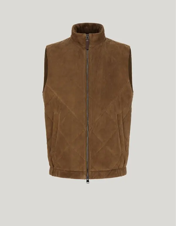 Canali Quilted Suede Puffer Jacket