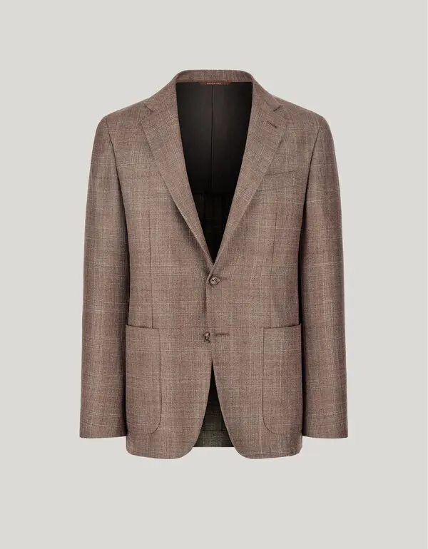 Canali Kei Silk And Cashmere Jacket - Beige