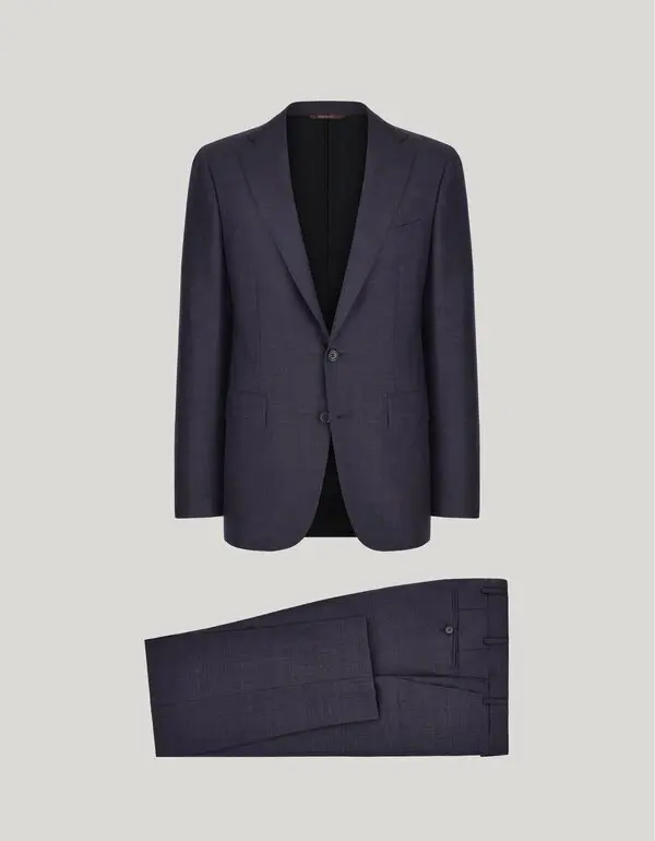 Canali Modern Cut Pure Wool Suit With Single-breasted Jacket - Blue