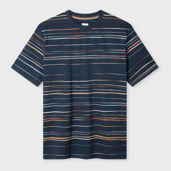 Paul Smith Navy 'signature Pinstripe' T-shirt