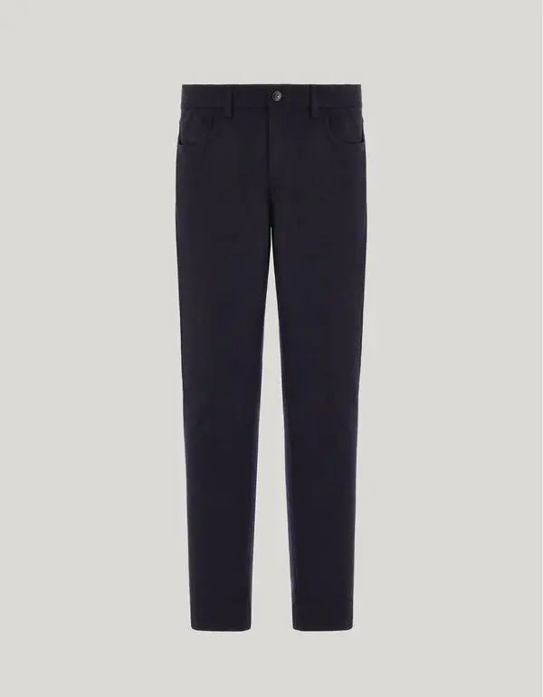 Canali Navy Five Pocket Flannel Impeccabile Wool Pants