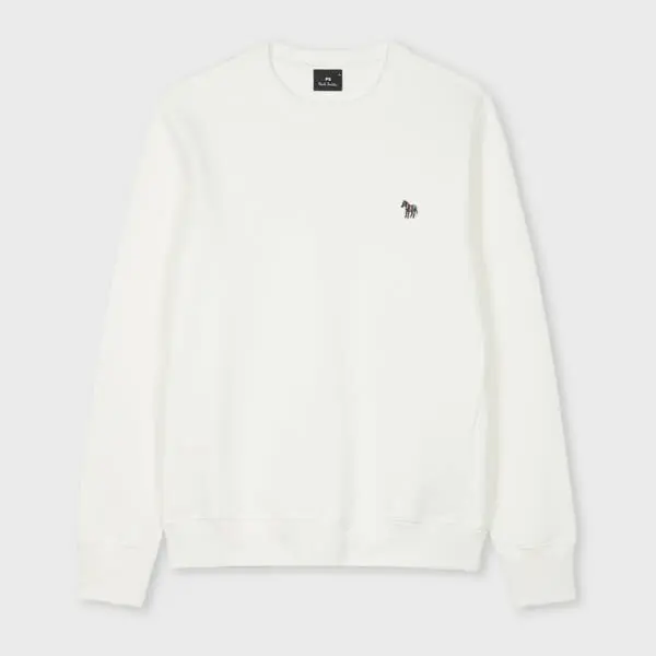 Paul Smith Ecru Organic Cotton Zebra Logo Sweatshirt - White