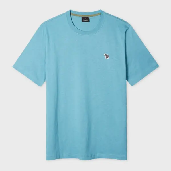 Paul Smith Light Teal Organic Cotton Zebra Logo T-shirt - Green