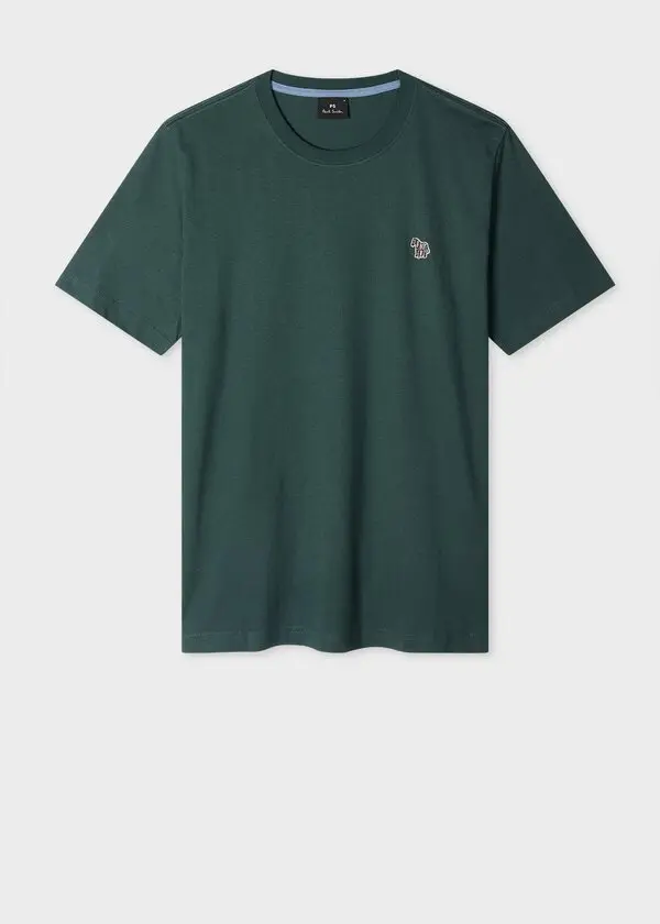 Paul Smith Dark Organic Cotton Zebra Logo T-shirt - Green