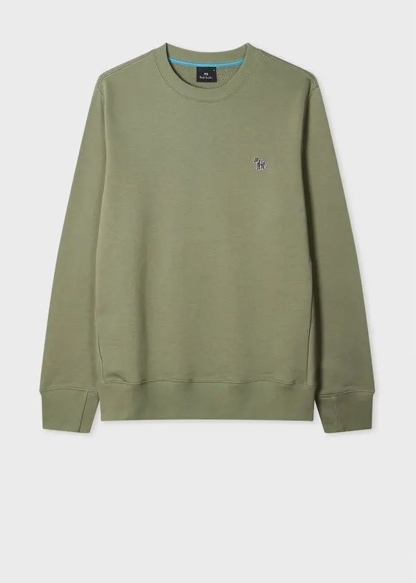 Paul Smith Washed Organic Cotton Zebra Logo Sweatshirt - Green