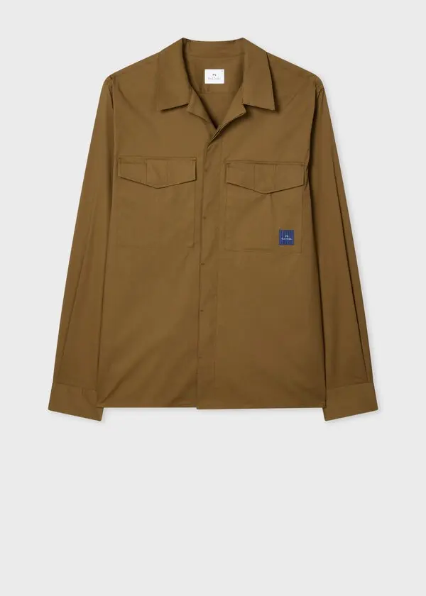 Paul Smith Khaki Cotton-nylon Double Pocket Overshirt - Green