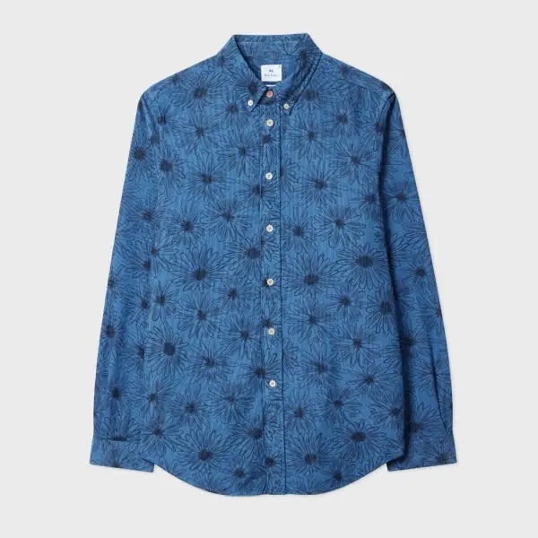 Paul Smith Tailored-fit Light Floral Print Corduroy Shirt