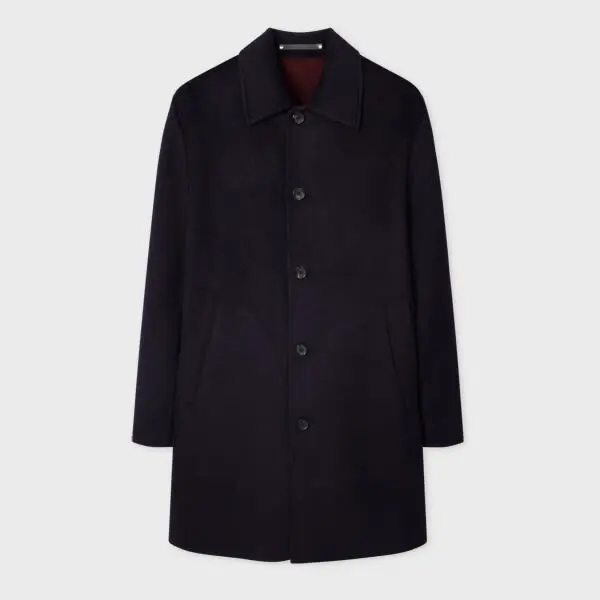 Paul Smith Navy Double-face Wool-blend Overcoat