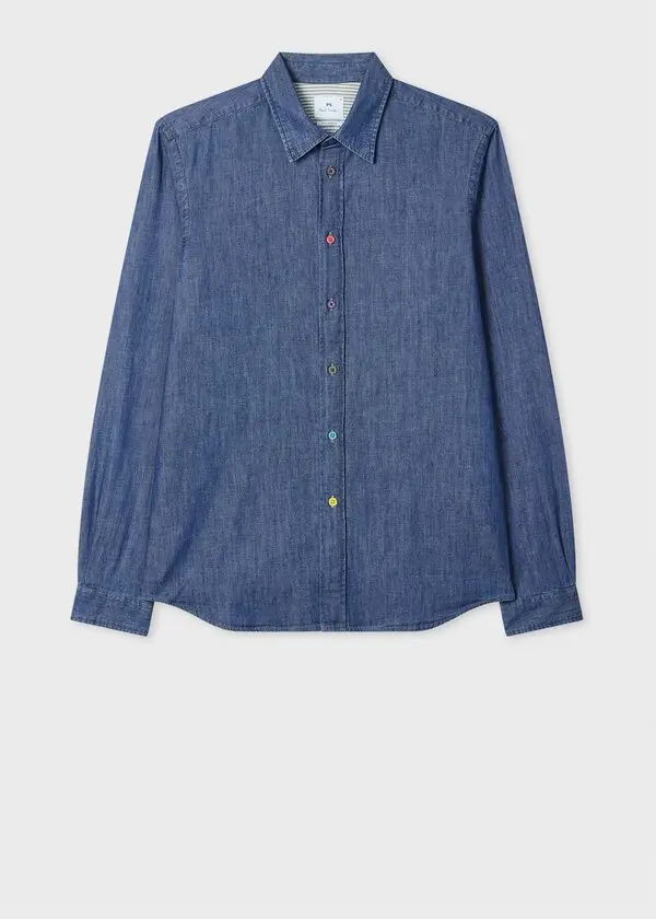 Paul Smith Tailored-fit Indigo Denim Shirt - Blue