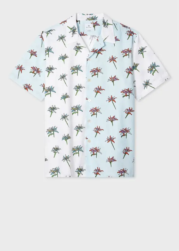 Paul Smith White And 'edelweiss' Print Short-sleeve Shirt