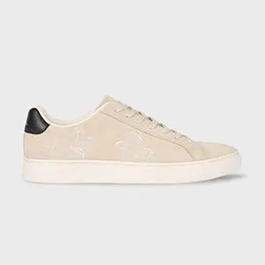 Paul Smith Ecru Suede 'rex' Embroidery Sneakers