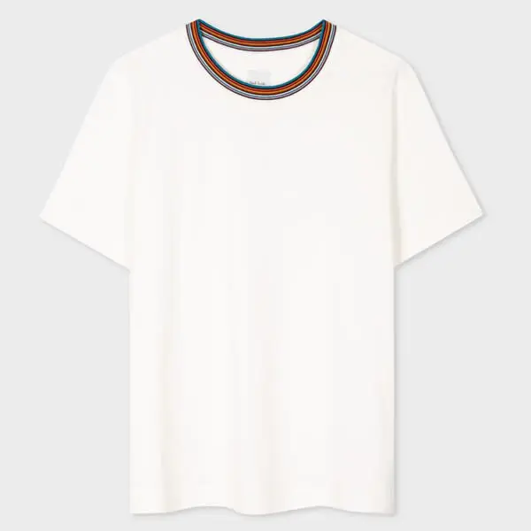 Paul Smith Cotton 'signature Stripe' T-shirt - White