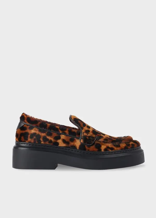 Paul Smith Leather Leopard Platform Loafers