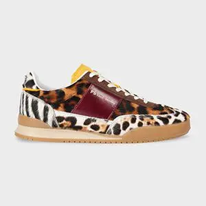 Paul Smith Leather Animal Print 'dover' Retro Gum Trainers