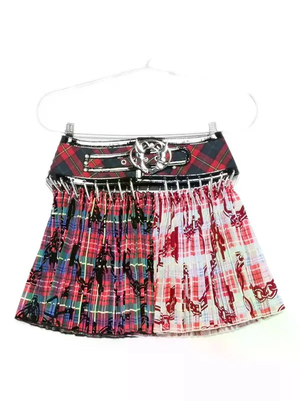 CHOPOVA LOWENA Pleated Carabiner Skirt - Red