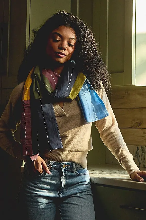 ANCHAL Checkered Long Scarf