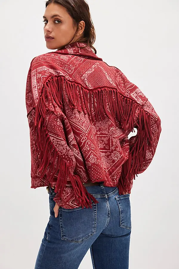 RAGABOND Wyatt Bandana Fringe Cardigan
