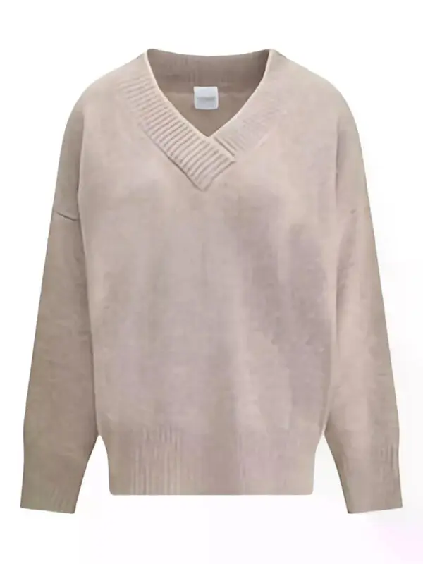 MADELEINE THOMPSON V-neck Balthus Sweater - Neutrals