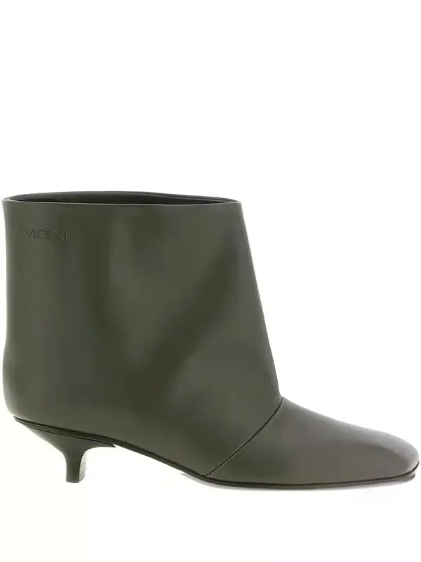 Vicini 30mm Cizin Square-toe Leather Ankle Boots - Green